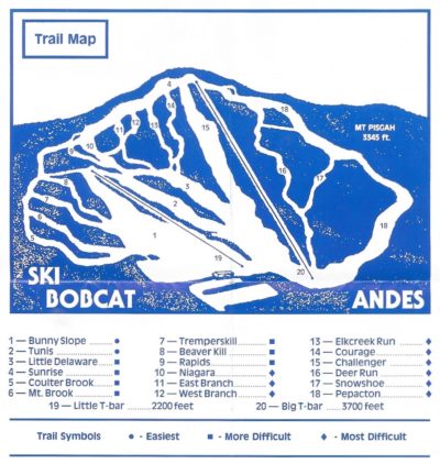 Bobcat Ski Center Trail Map 1989 • NYSkiBlog Directory